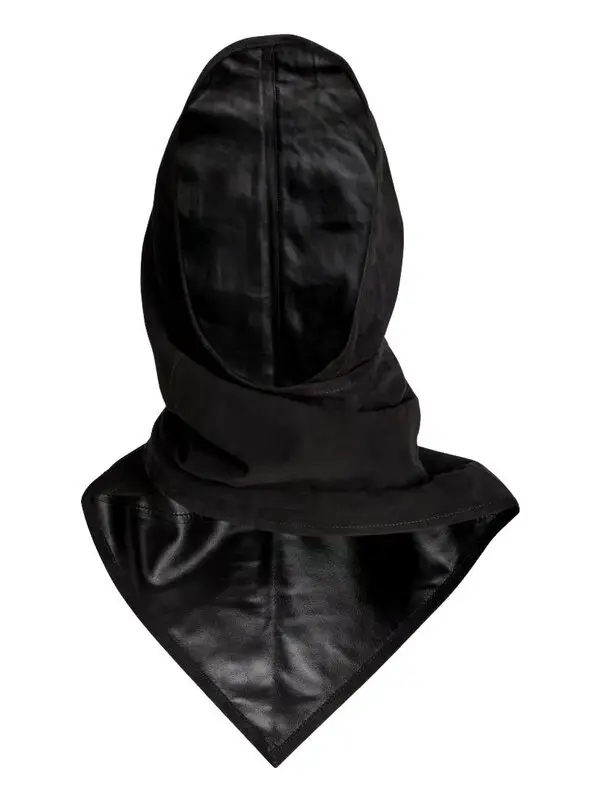 Nour Hammour Leather Balaclava - Black