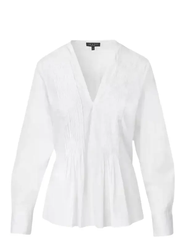 Rag & Bone Asher V-neck Blouse - White