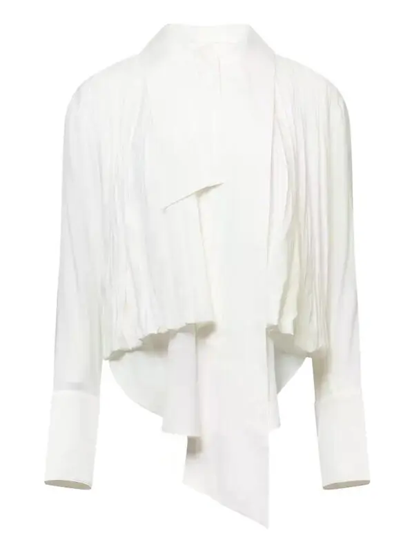 YCH Pleated Tie Shirt - White