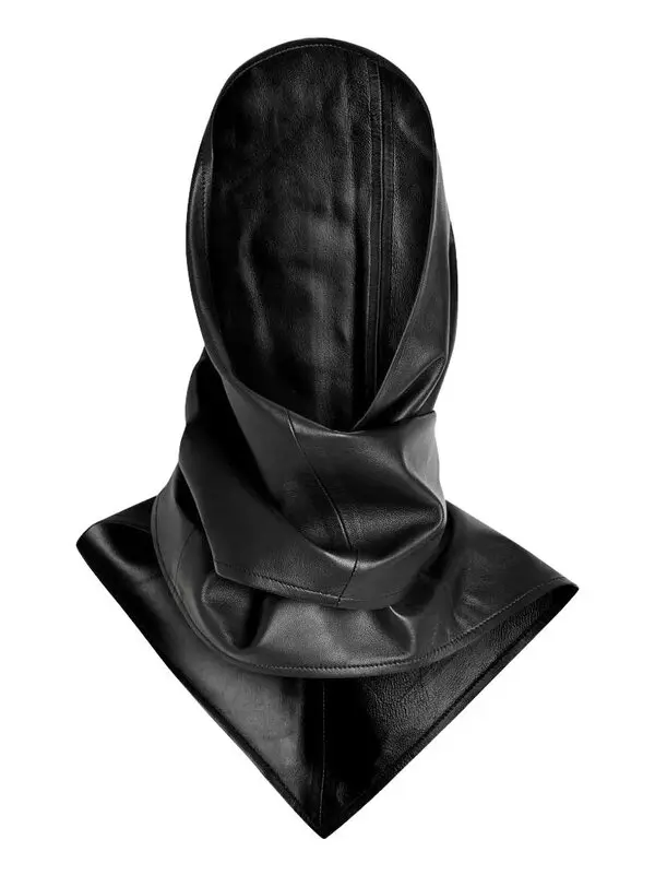 Nour Hammour Leather Balaclava - Black
