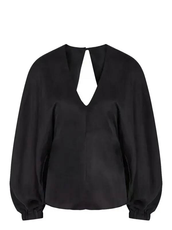 AKYN V-neck Blouse - Black