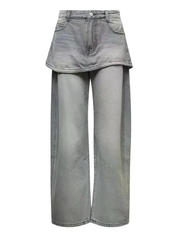 YCH Layered Skirt Jeans - Grey