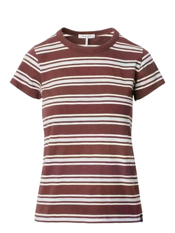 Rag & Bone Slub Striped T-shirt - Brown