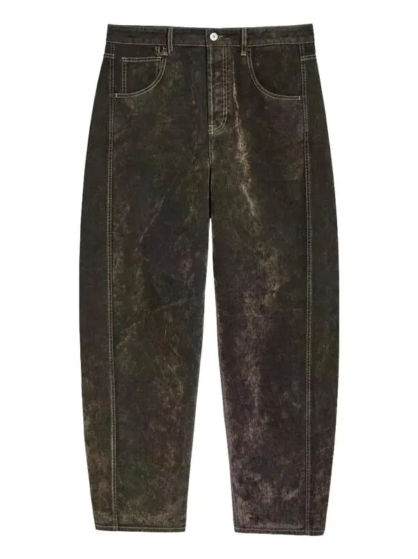 Jacquemus Contrast-stitching Denim Jeans - Green
