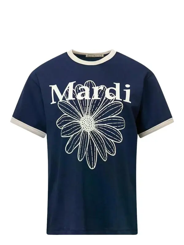 MARDI MERCREDI LES PETITES Ringer Flower T-shirt - Blue