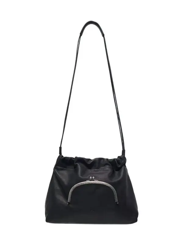 Y’s Drawstring Pouch Shoulder Bag - Black
