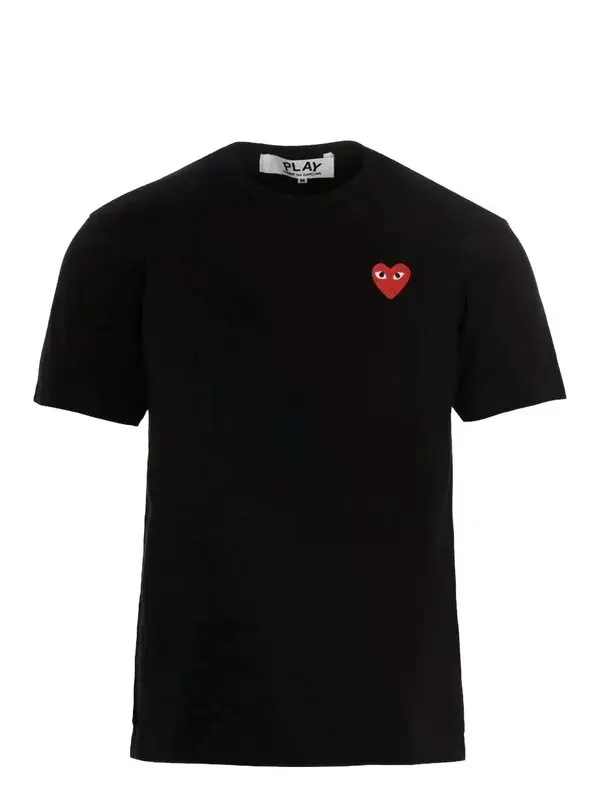 Comme Des Garçons Heart Appliqué T-shirt - Black