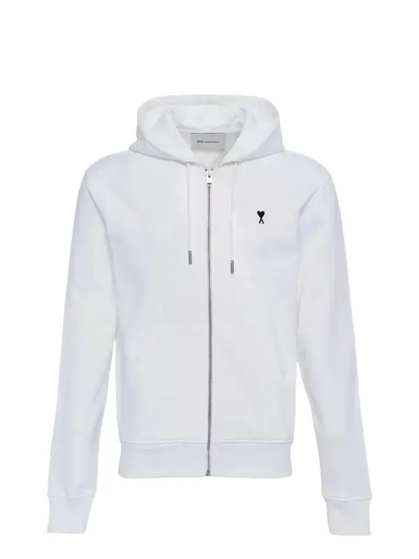 Ami De Coeur Embroidery Hoodie - White