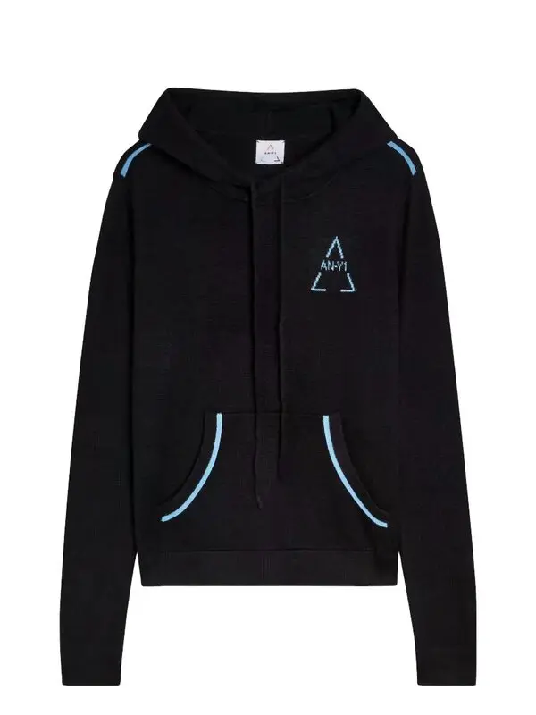 AN-Y1 Kangaroo-pocket Hoodie - Black