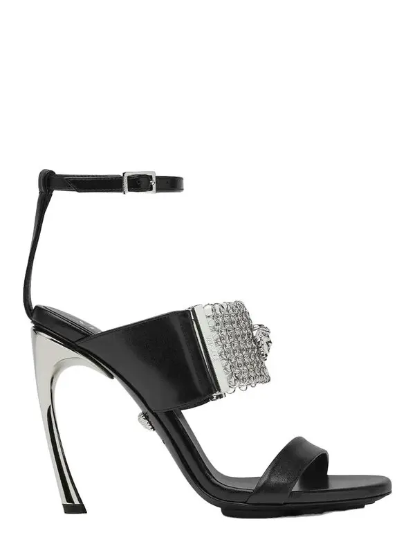 Versace Pincer Heeled Sandals - Black