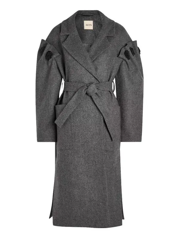 AKYN Zaria Belted Coat - Grey