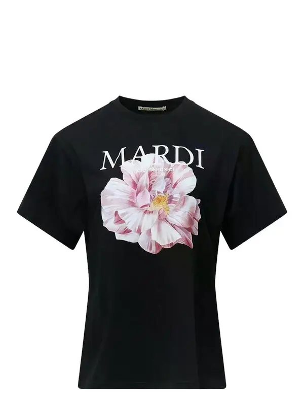 MARDI MERCREDI LES PETITES Roses Print T-shirt - Black
