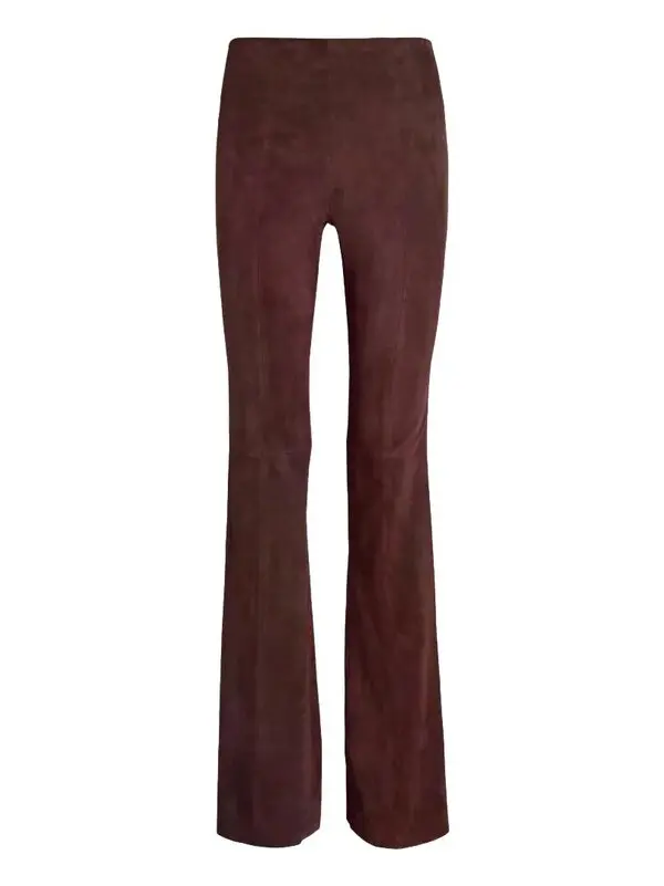Stouls Leather Flared Trousers - Brown
