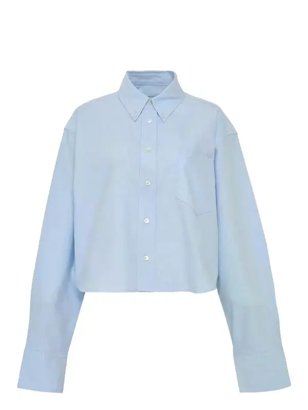 Ami Oversized Cropped Shirt - Blue