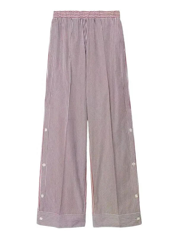 UNDERCOVERISM Striped Trousers With Side Button Detail - Red