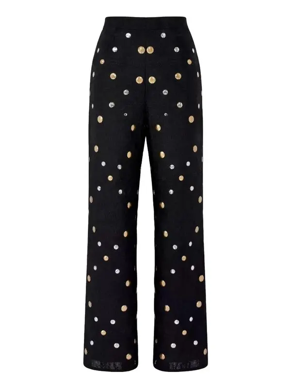 HAYLEY MENZIES Embroidered Polka Dot Trousers - Black