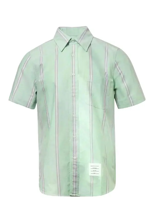 Thom Browne Straight Fit Striped Shirt - Green