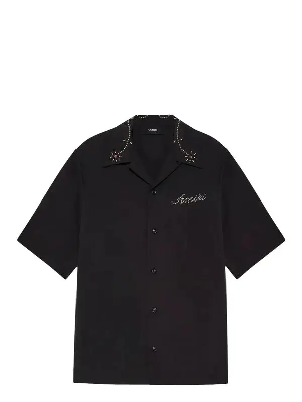 Amiri Studded Camp Shirt - Black