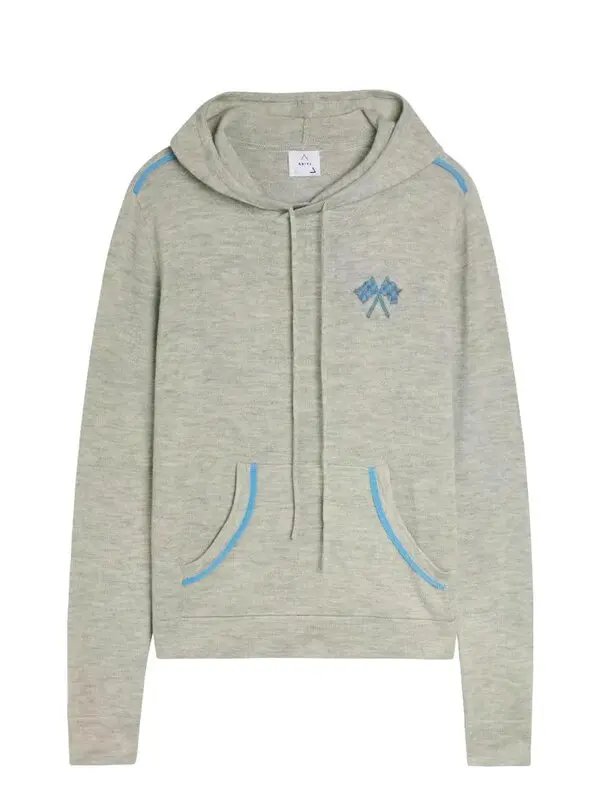 AN-Y1 Hooded Embroidered Sweater - Grey