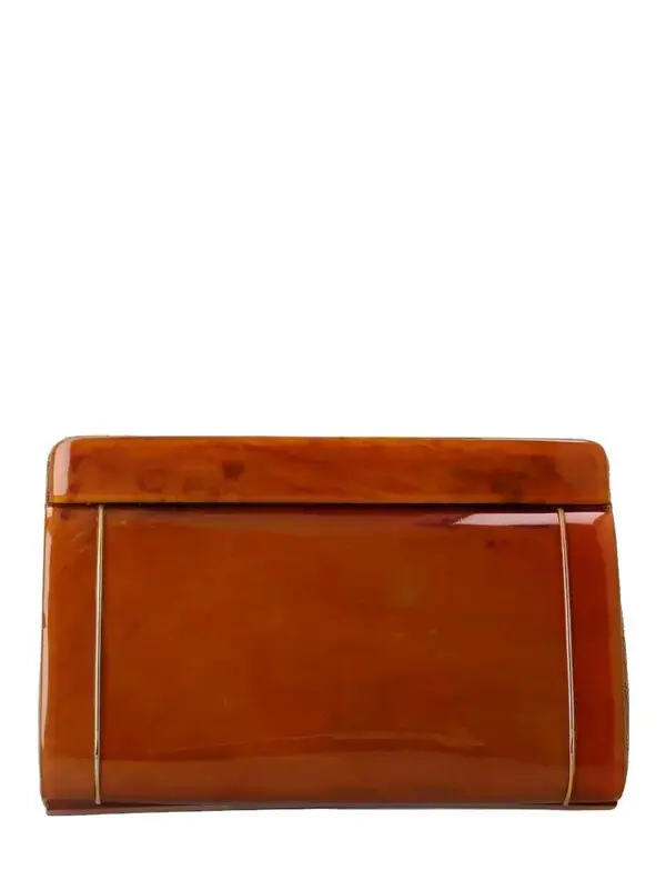 Vintage Bakelite And Metal Clutch Bag - Brown