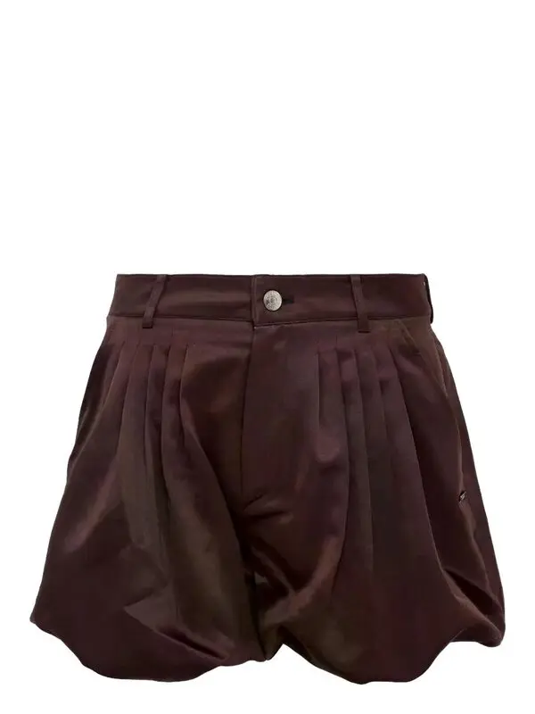 BONBOM Bubble Tuck Shorts - Brown
