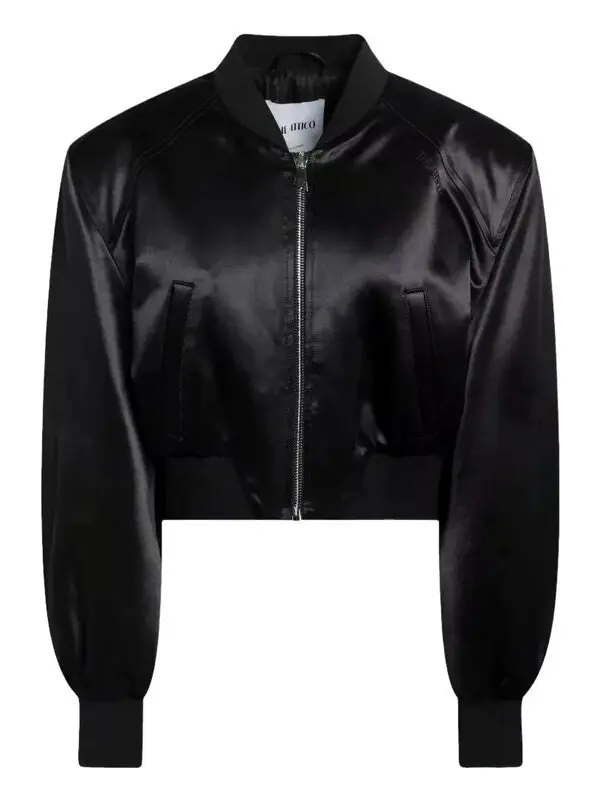 Attico Zip-up Bomber Jacket - Black