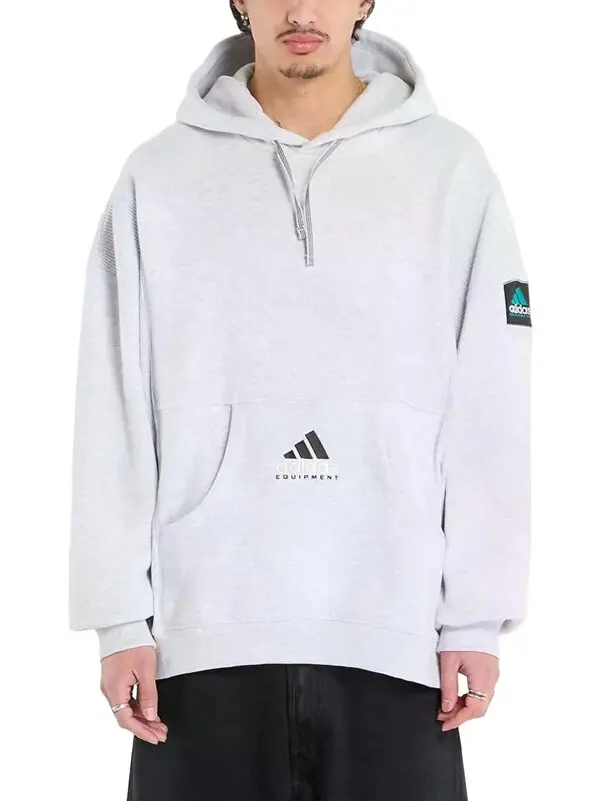 Adidas Logo-embroidered Hoodie - Grey