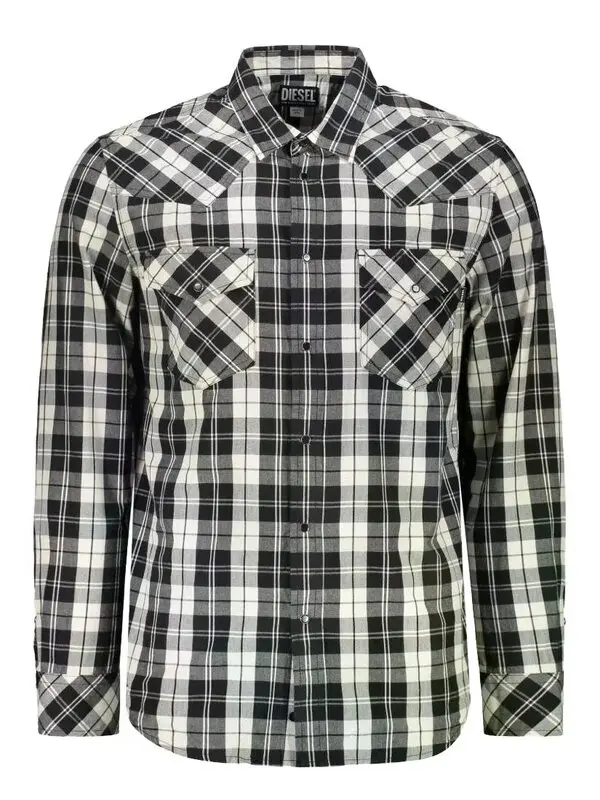DIESEL Checked Patch-pockets Shirt - Black