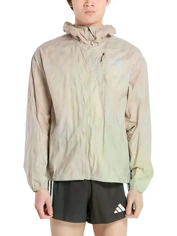 Adidas Patterned Hooded Jacket - Neutrals