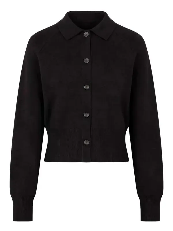 PATRICK ASSARAF Buttoned Collared Cardigan - Black