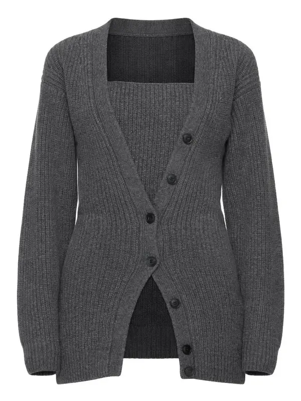 Alexander Wang Button Square-neck Cardigan - Grey