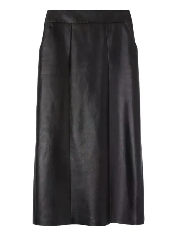 Ermanno Scervino Leather Midi Skirt - Black
