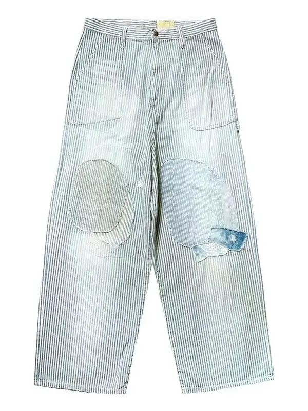 Kapital Stripe-pattern Baggy Trousers - Blue
