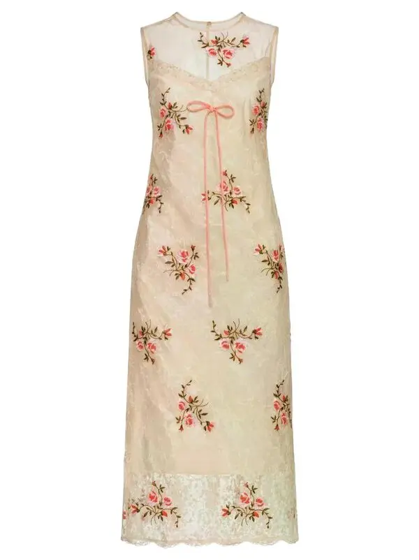 Simone Rocha Floral Lace Dress - Neutrals