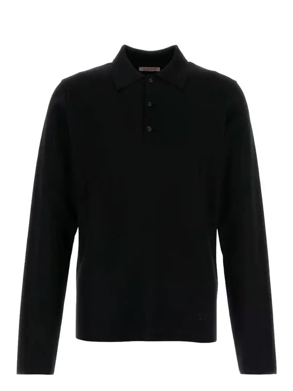 Valentino Garavani Long-sleeve Polo Shirt - Black