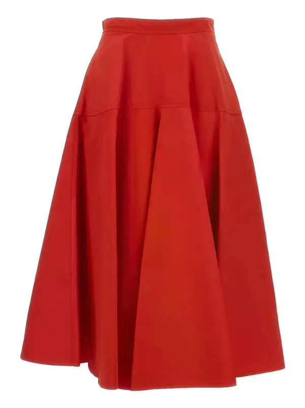 Mantū A-line Gathered Skirt - Red