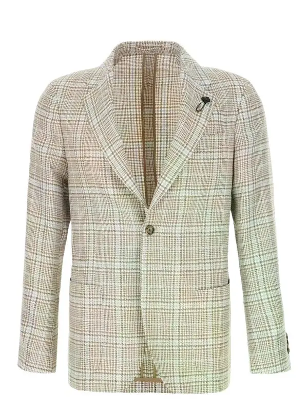 LARDINI Checked-pattern Blazer - Brown