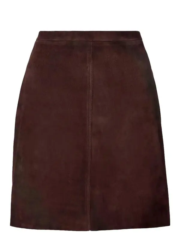 Stouls Lucie A-line Suede Mini Skirt - Brown