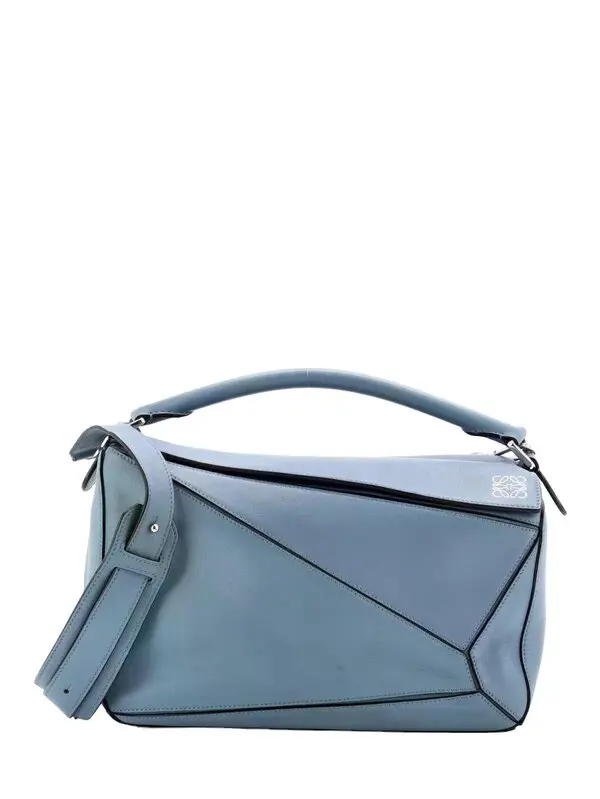 Loewe Puzzle Bag Leather Medium Shoulder Bag - Blue
