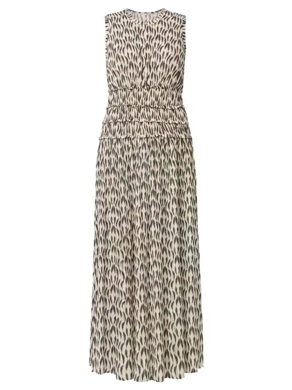 Ulla Johnson Kamaria Smocked Sleeveless Dress - Neutrals
