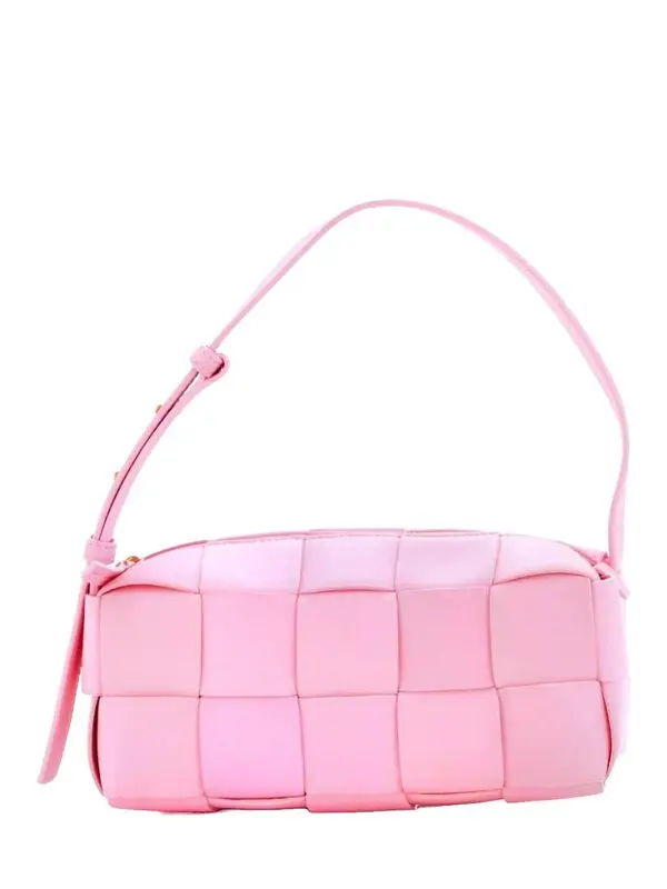 Bottega Veneta Cassette Maxi Intrecciato Small Shoulder Bag - Pink