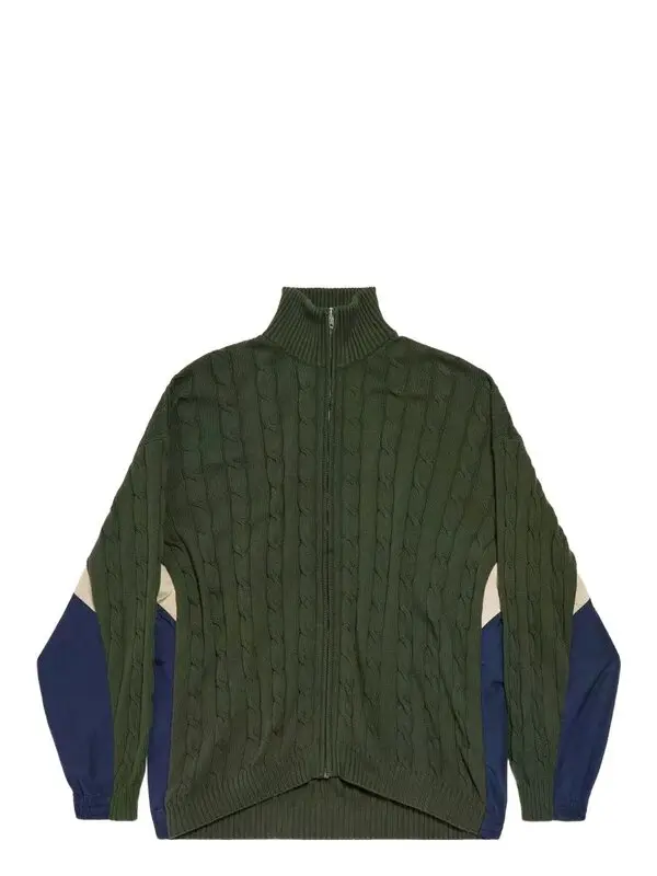 Balenciaga Cable-knit Zip Cardigan - Green