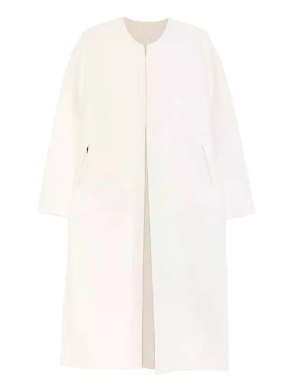ALICIA AUDREY Round-neck Coat - White