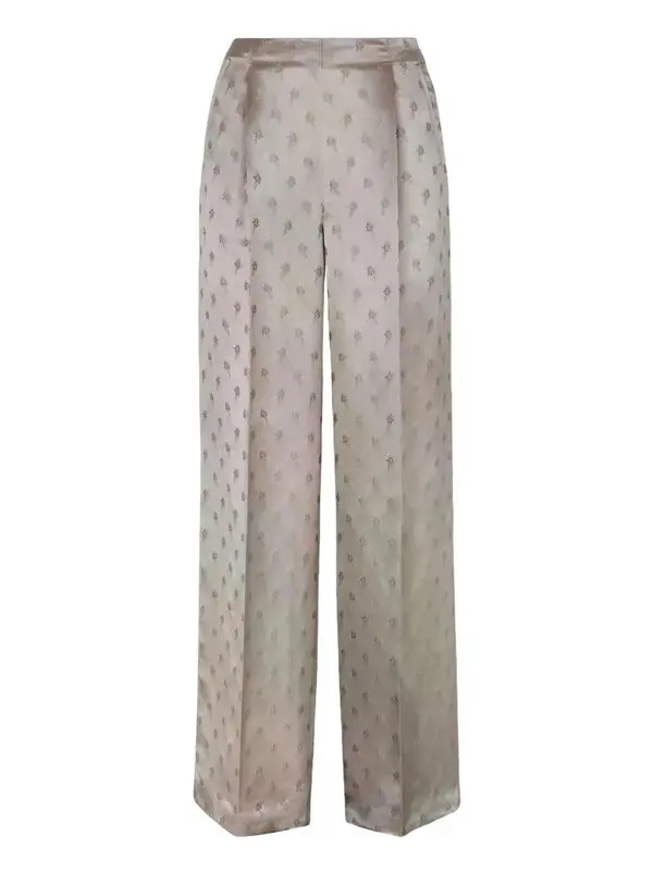 Fendi Floral Satin Trousers - Brown