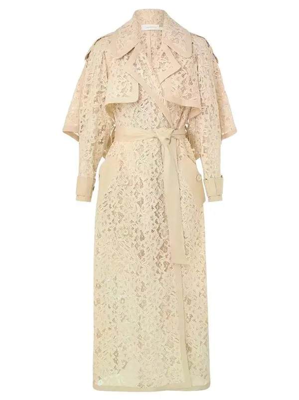 Zimmermann Laced Belted Dress - Neutrals