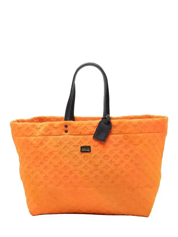 LOUIS VUITTON 2008 Monogram Embossed Neoprene Scuba Mm Tote Bag - Orange