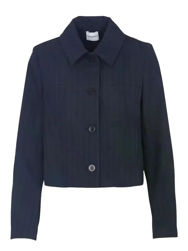 Claudie Pierlot Pinstripe Button Jacket - Blue