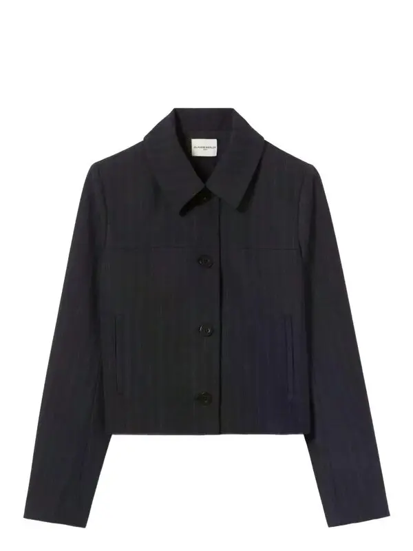 Claudie Pierlot Pinstripe Button Jacket - Blue
