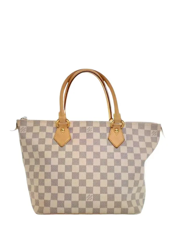 LOUIS VUITTON Damier Azur Saleya Pm Handbag - White