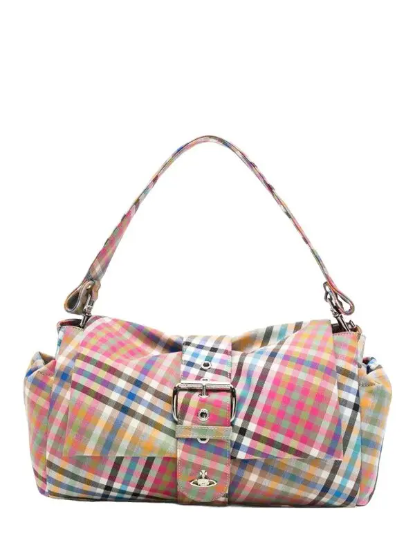 VIVIENNE WESTWOOD Hazel Treasure Heather Check Tote Bag - Pink